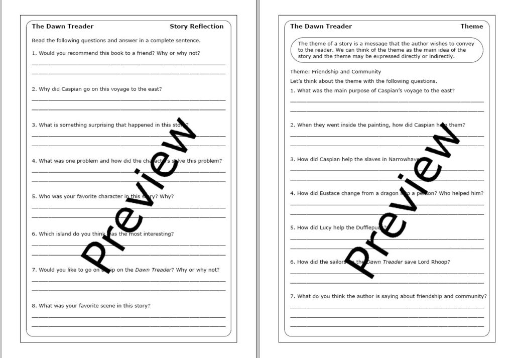 C. S. Lewis "The Voyage of the Dawn Treader" worksheets | Made By Teachers