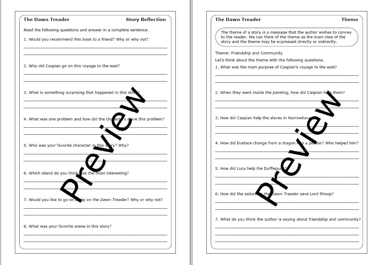 C. S. Lewis "The Voyage of the Dawn Treader" worksheets | Made By Teachers