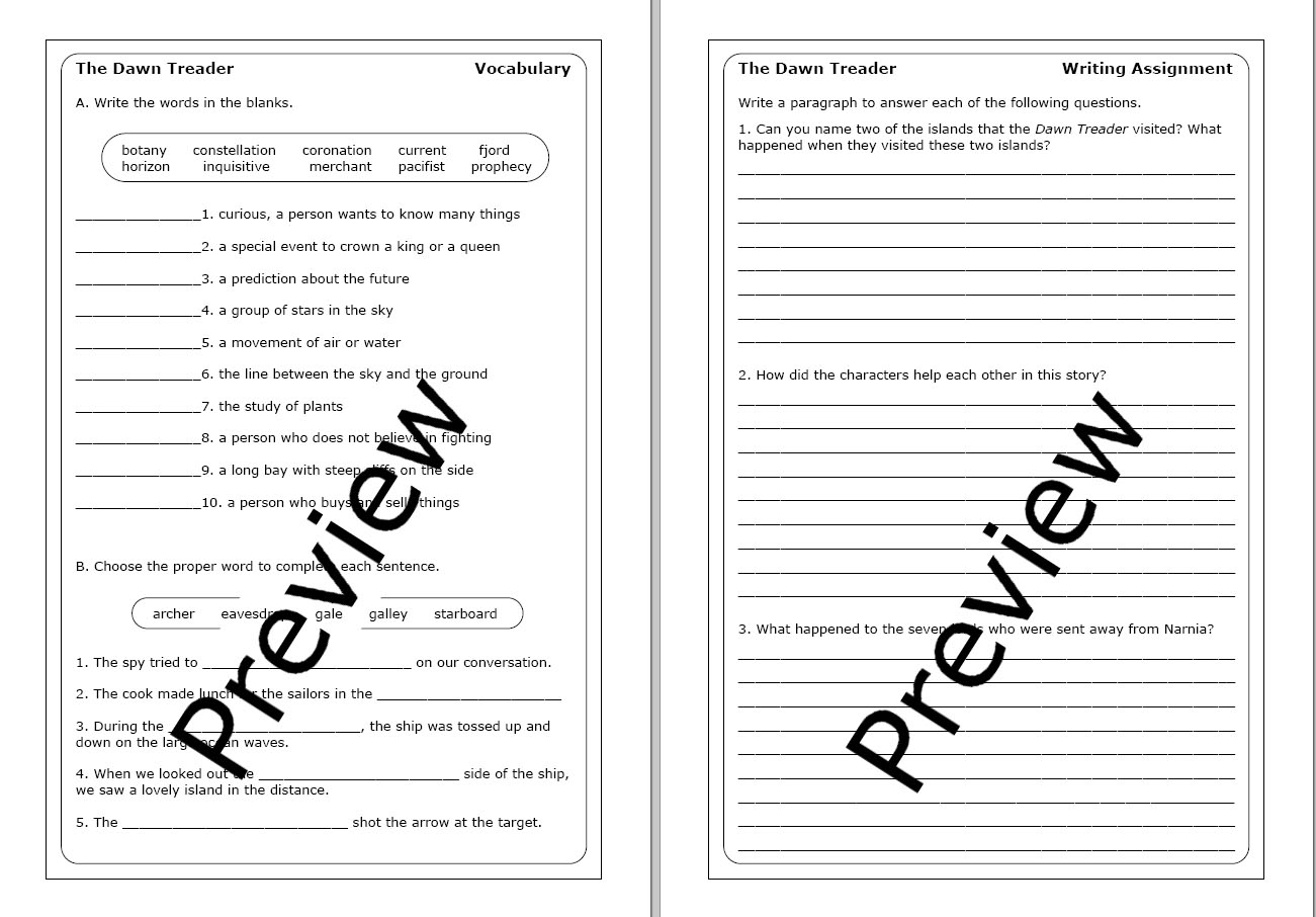C. S. Lewis "The Voyage of the Dawn Treader" worksheets | Made By Teachers