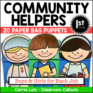 Community Helpers Crafts / Puppets - Boys and Girls for each Job - Made ...