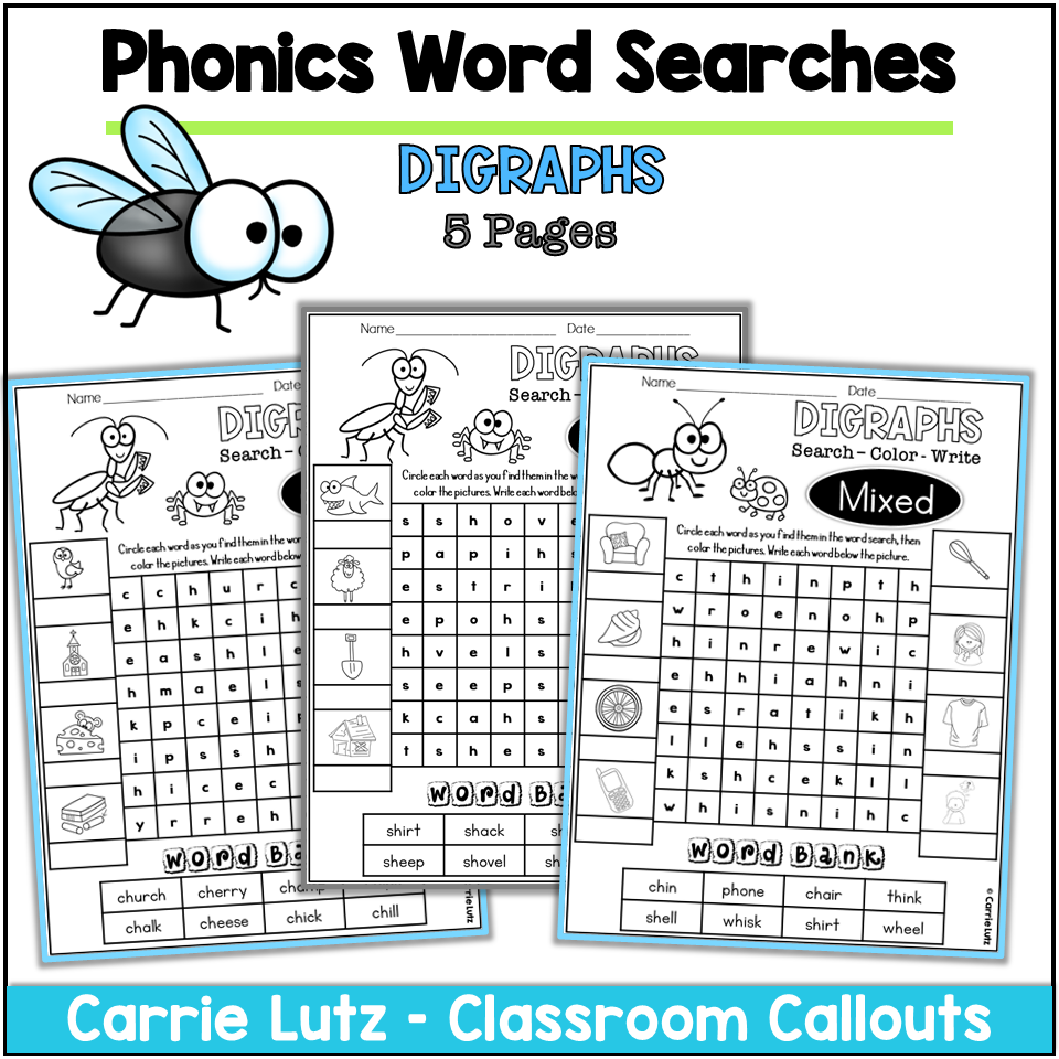 First Grade Phonics Word Searches | Made By Teachers