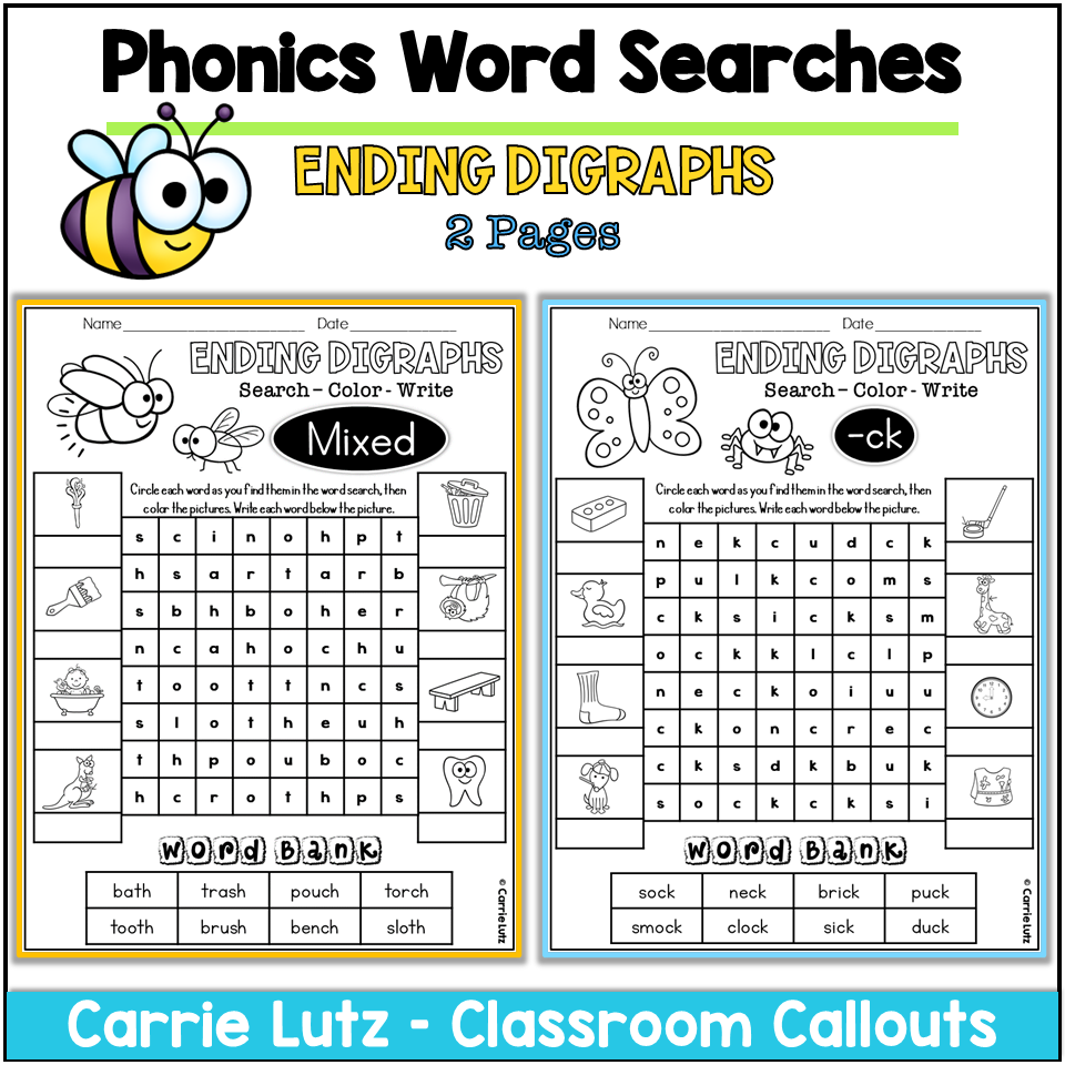 First Grade Phonics Word Searches | Made By Teachers