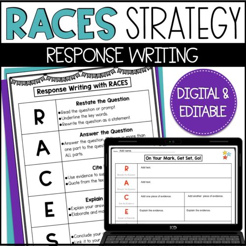 RACE Strategy Writing Resources for Open Ended Questions - Graphic ...