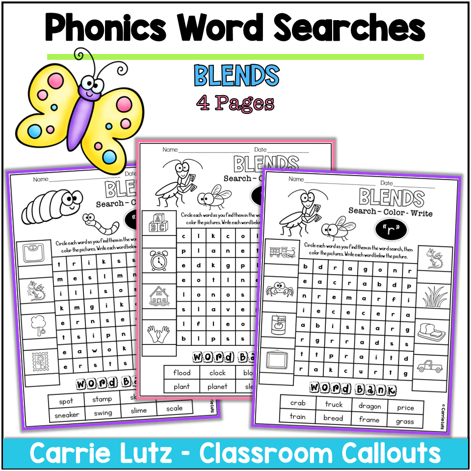 First Grade Phonics Word Searches | Made By Teachers