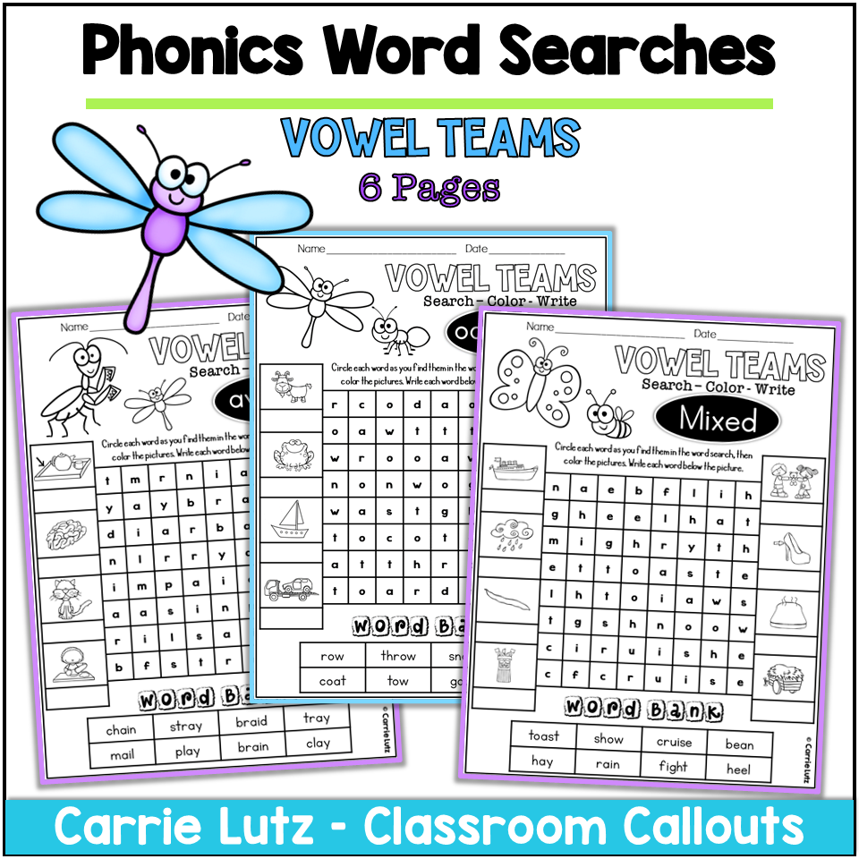 First Grade Phonics Word Searches | Made By Teachers