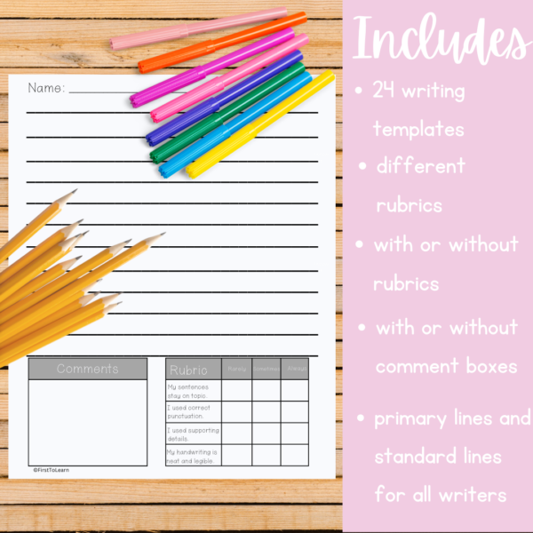 Writing Templates with Built In Rubrics | Made By Teachers