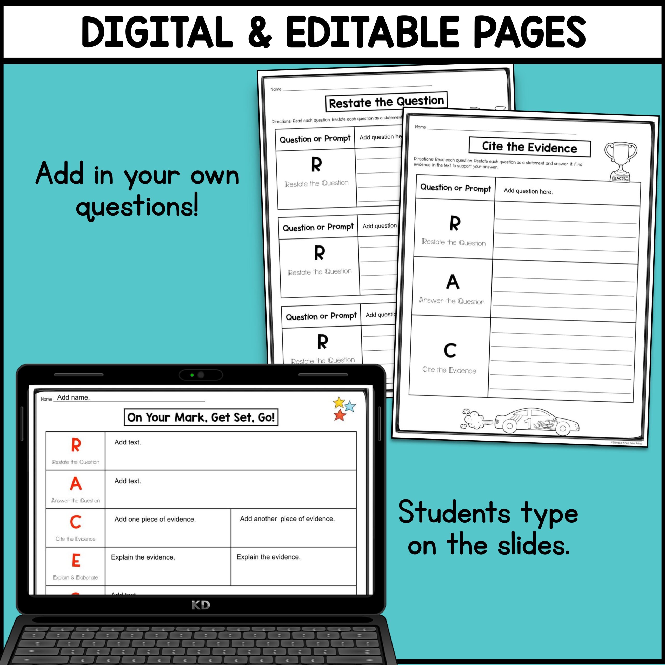 RACE Strategy Writing Resources for Open Ended Questions - Graphic ...