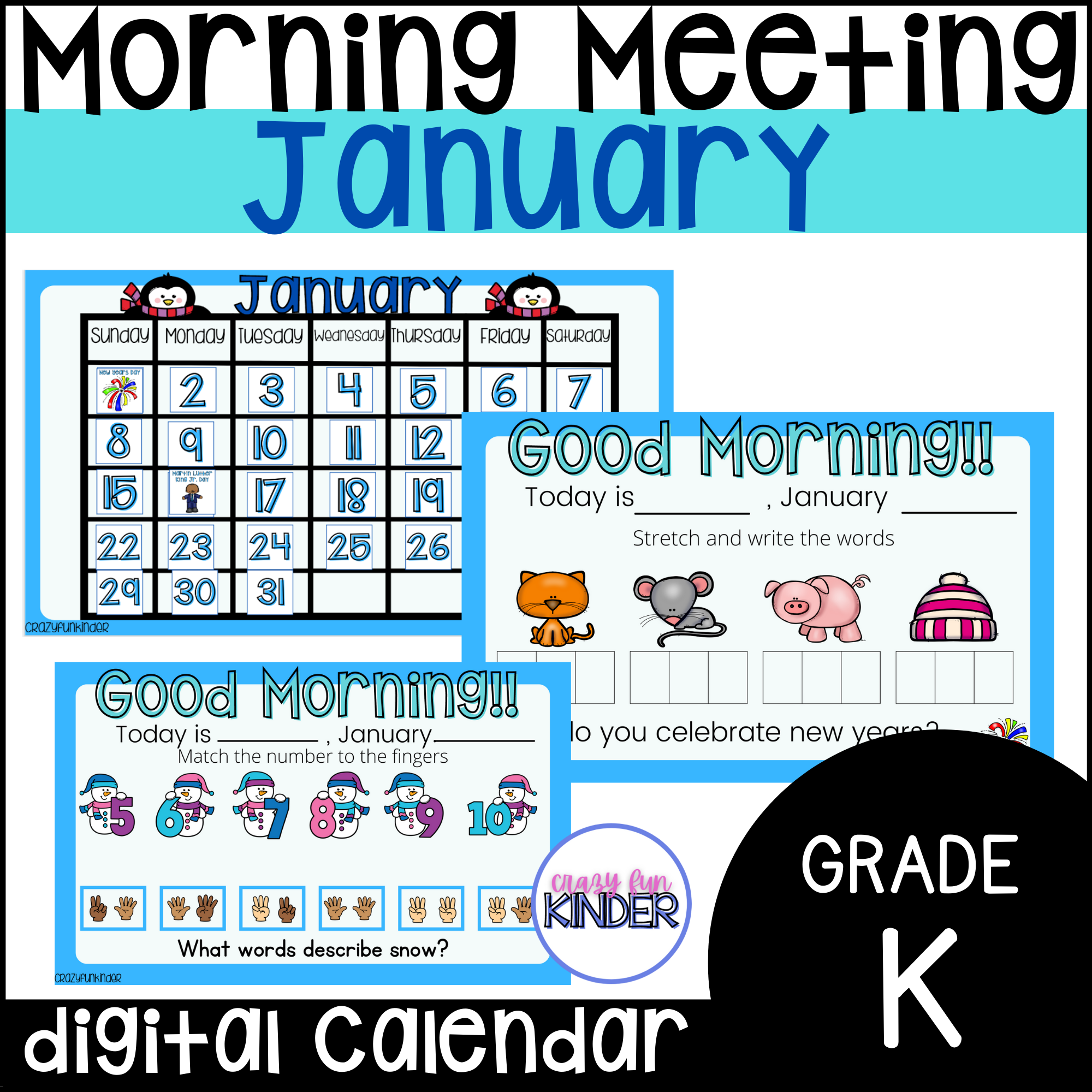 January Morning Meeting for Google Slides | Made By Teachers