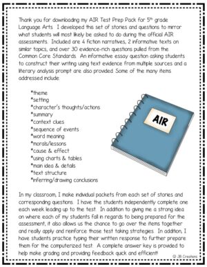 5th Grade Language Arts State Test Prep Packet | Made By Teachers
