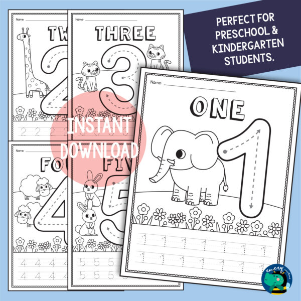 Preschool Numbers 1-10 Worksheets | Tracing and Coloring | No-Prep ...