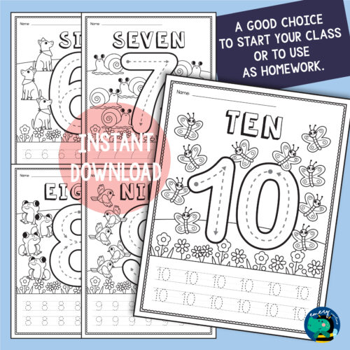 Preschool Numbers 1-10 Worksheets | Tracing and Coloring | No-Prep ...