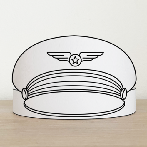 Pilot Cap Airline Paper Crown Career Day Printable Coloring Craft ...