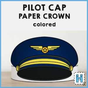 Pilot Cap Airline Paper Crown Career Day Printable Coloring Craft ...