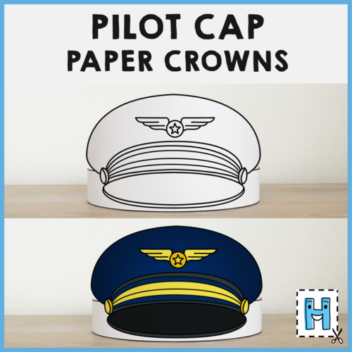 Pilot Cap Airline Paper Crown Career Day Printable Coloring Craft ...
