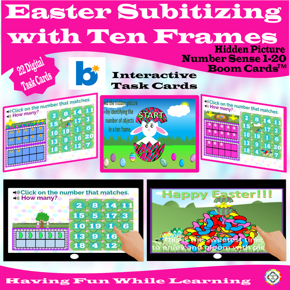 Easter Subitizing with Ten Frames Hidden Picture Number Sense 1-20 Boom ...