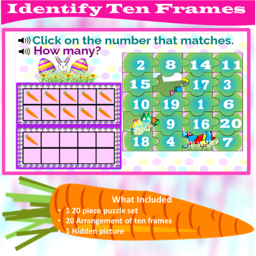 Easter Subitizing with Ten Frames Hidden Picture Number Sense 1-20 Boom ...