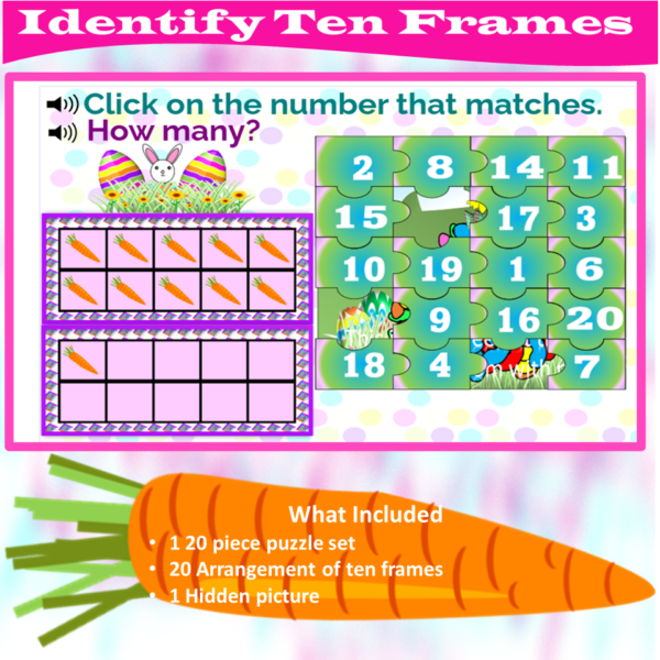 Easter Subitizing with Ten Frames Hidden Picture Number Sense 1-20 Boom ...