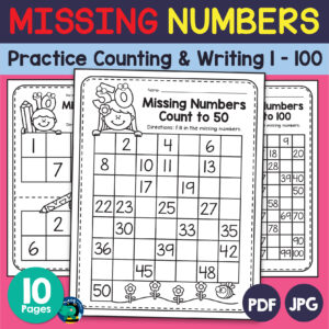 Fill in the Missing Numbers | Practice Counting & Writing 1-100 ...