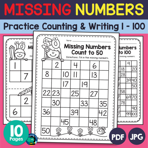 Fill in the Missing Numbers | Practice Counting & Writing 1-100 ...