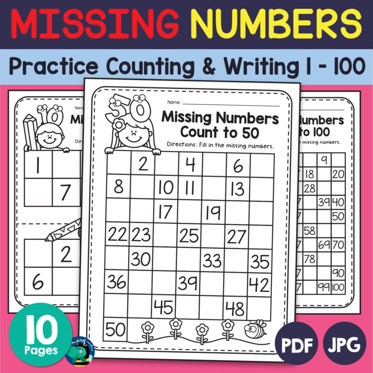 Fill in the Missing Numbers | Practice Counting & Writing 1-100 ...