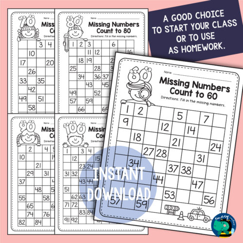 Fill in the Missing Numbers | Practice Counting & Writing 1-100 ...