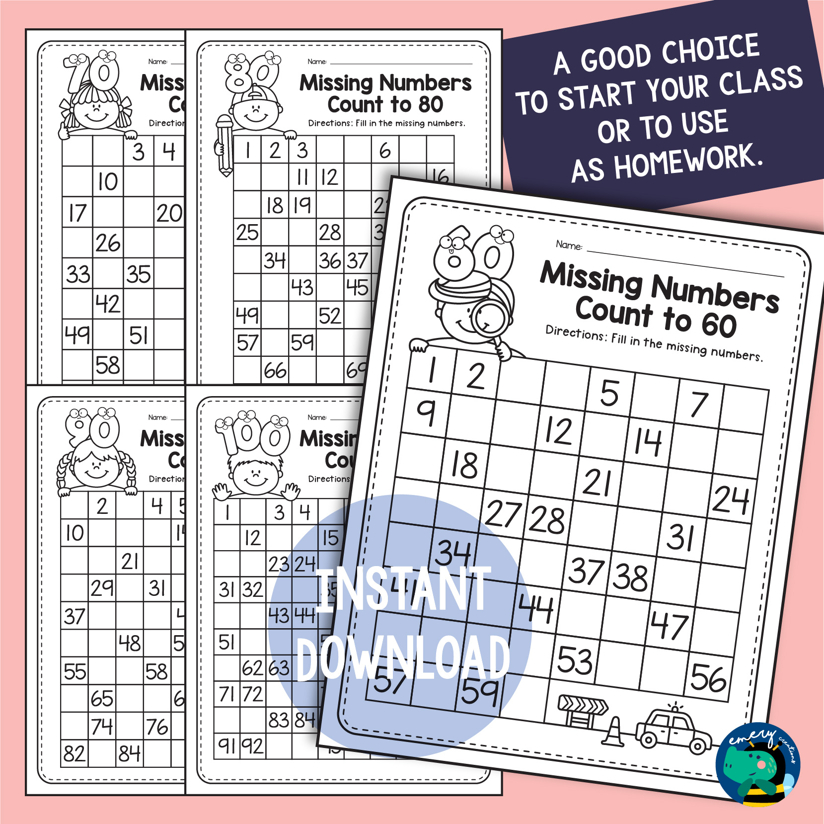 Fill in the Missing Numbers | Practice Counting & Writing 1-100 ... Fill in the Missing Numbers | Practice Counting & Writing 1-100 ...
