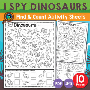 I Spy Dinosaurs | Find and Count Activity Sheets | Printable Game ...