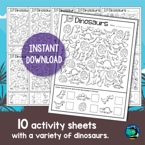 I Spy Dinosaurs | Find and Count Activity Sheets | Printable Game ...