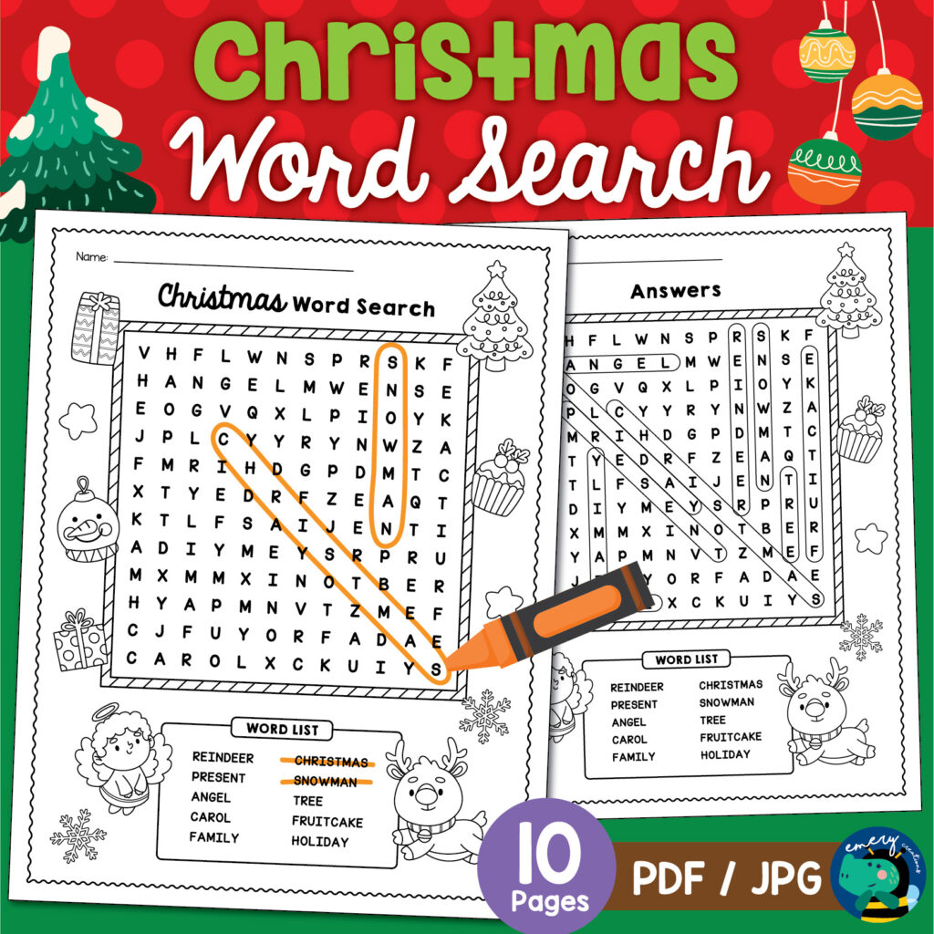 Christmas Word Search Puzzles | No Prep Printables | Made By Teachers
