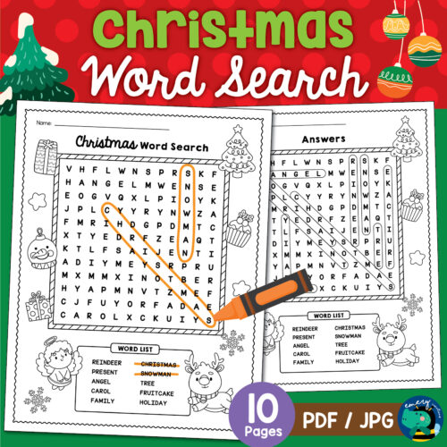 Christmas Word Search Puzzles | No Prep Printables | Made By Teachers
