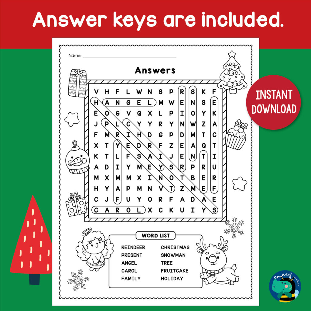 Christmas Word Search Puzzles | No Prep Printables | Made By Teachers