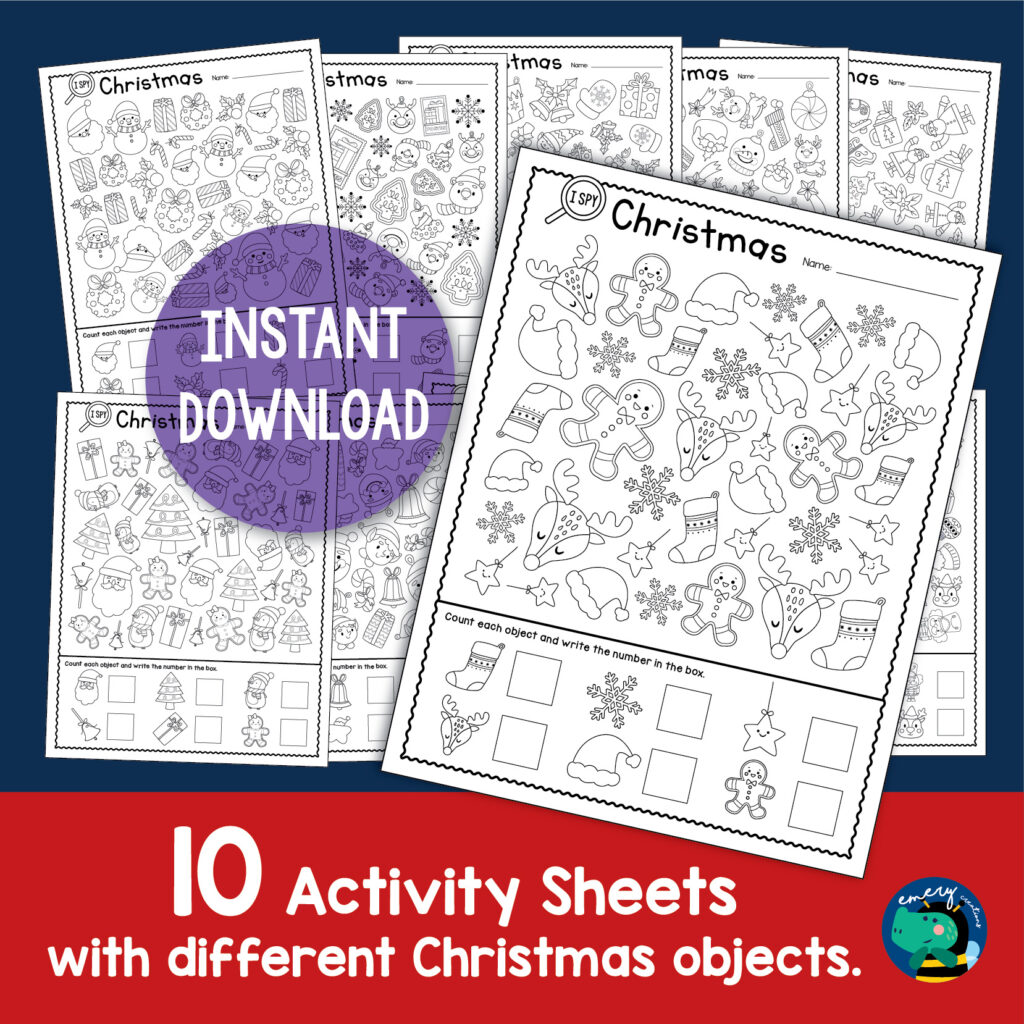 I Spy Christmas | Find and Count Activity Sheets | Search Christmas ...