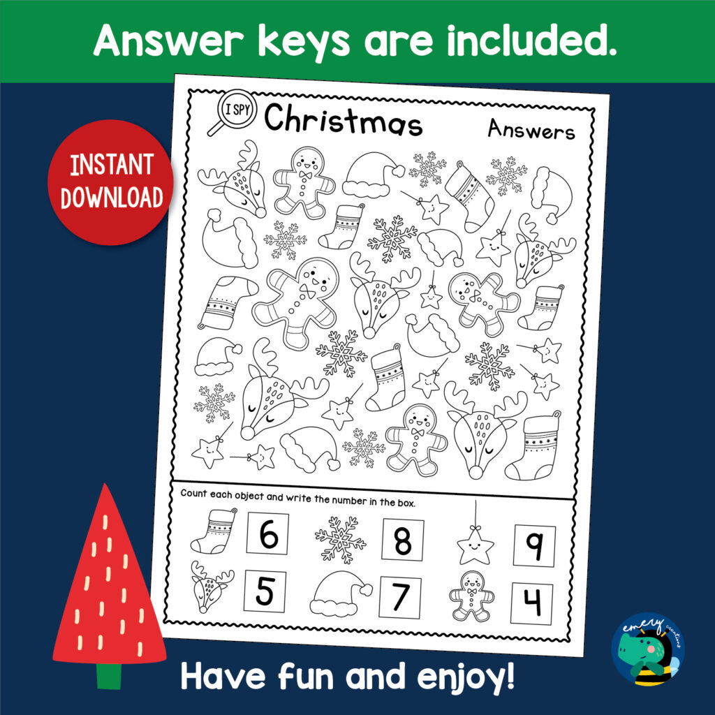 I Spy Christmas | Find and Count Activity Sheets | Search Christmas ...