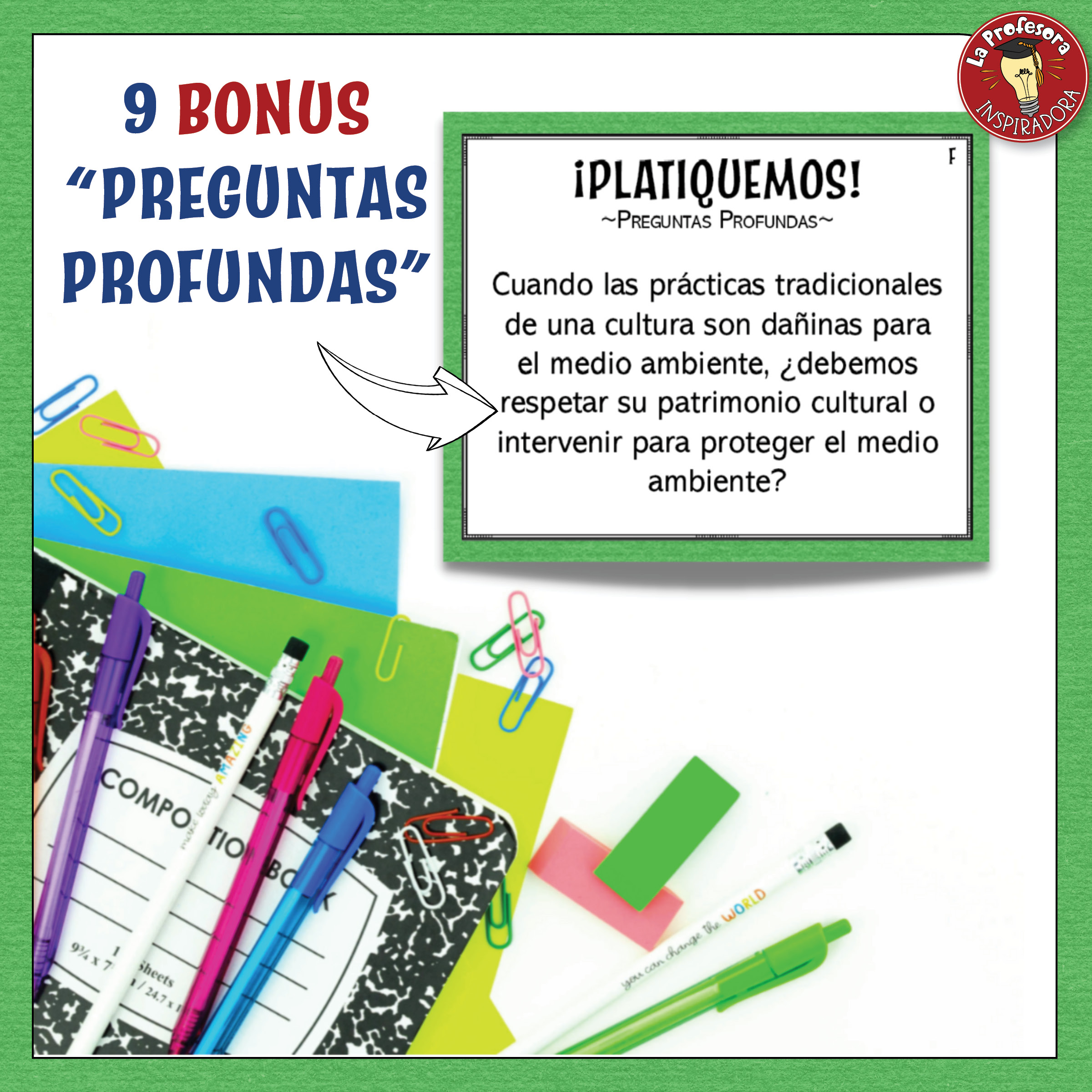 Spanish Environment Conversation Prompts - 72 Leveled Questions - Medio ...