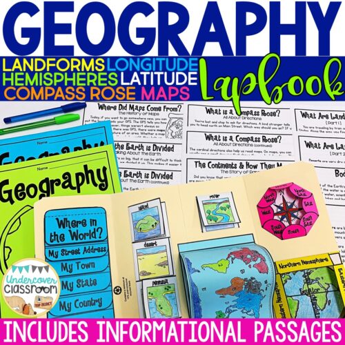 Geography Lapbook & Passages | Maps & Globes | Map Skills | Made By ...
