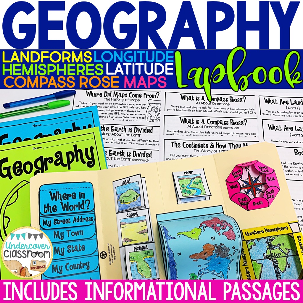 Geography Lapbook & Passages | Maps & Globes | Map Skills | Made By ...