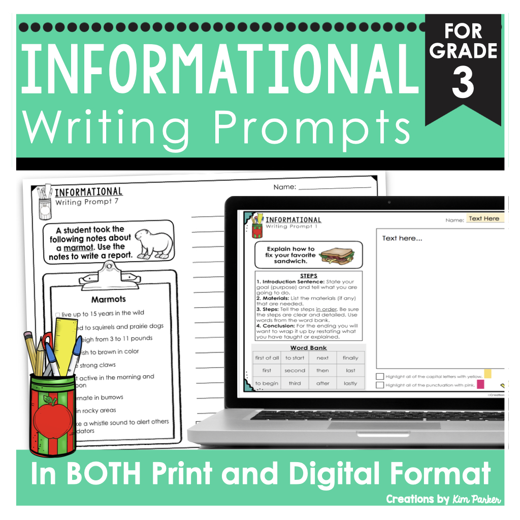 Informational Writing Prompts For Third Grade Made By Teachers Informational Writing Prompts For Third Grade Made By Teachers