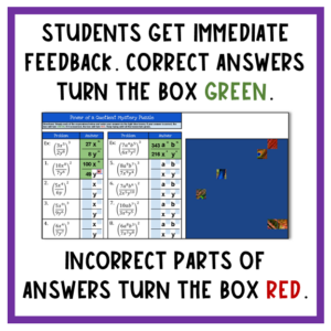 Laws of Exponents Power of a Quotient Activity Digital Pixel Art ...