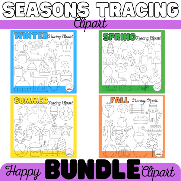 Seasons tracing clipart | Made By Teachers