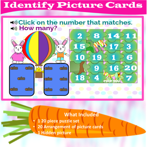 Easter Subitizing with Picture Cards Hidden Picture Number Sense 1-20 ...