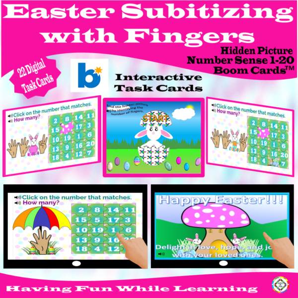 Easter Subitizing with Fingers Hidden Picture Number Sense 1-20 Boom ...