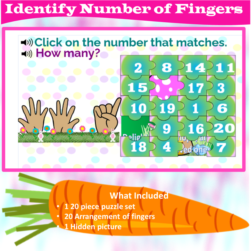 Easter Subitizing with Fingers Hidden Picture Number Sense 1-20 Boom ...