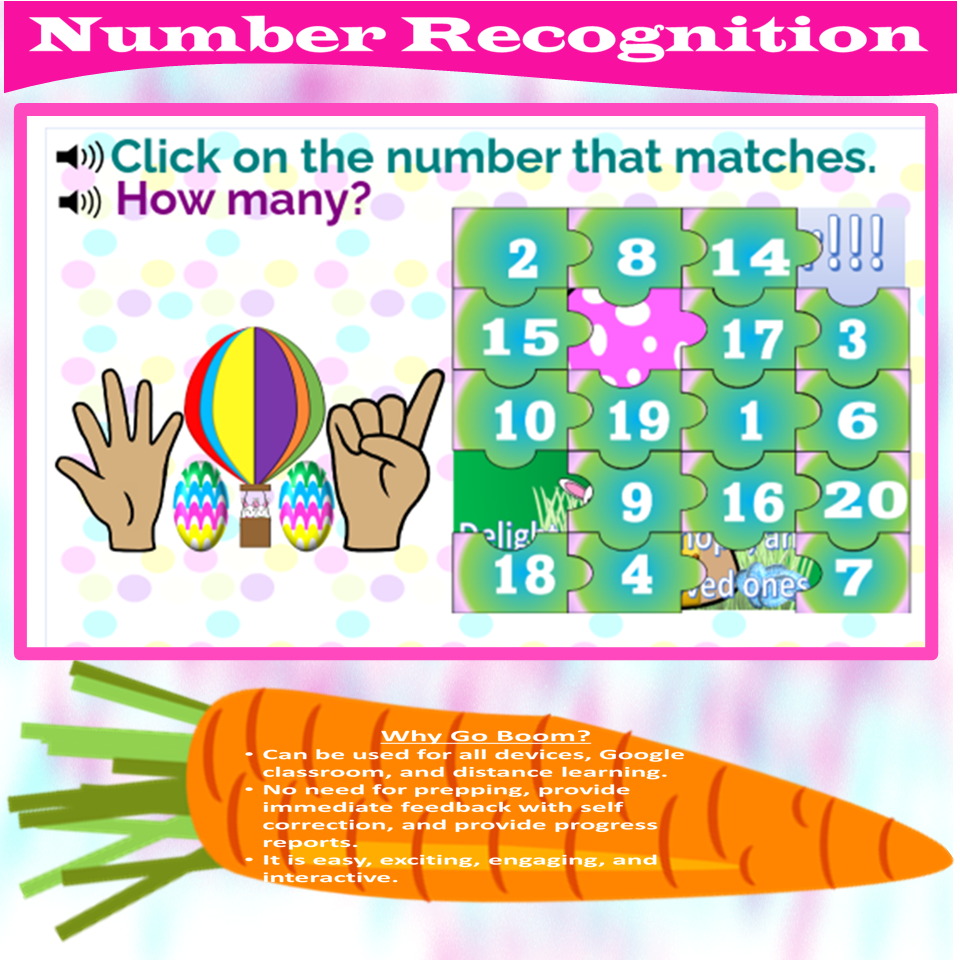 Easter Subitizing with Fingers Hidden Picture Number Sense 1-20 Boom ...