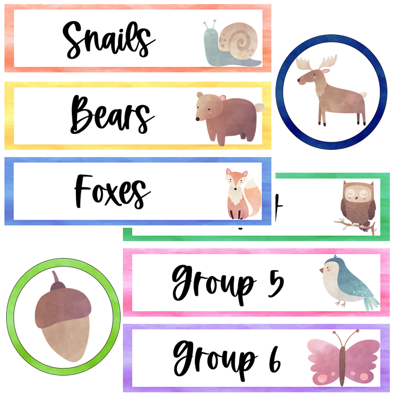Reading Groups Labels | Woodland Watercolor | Made By Teachers