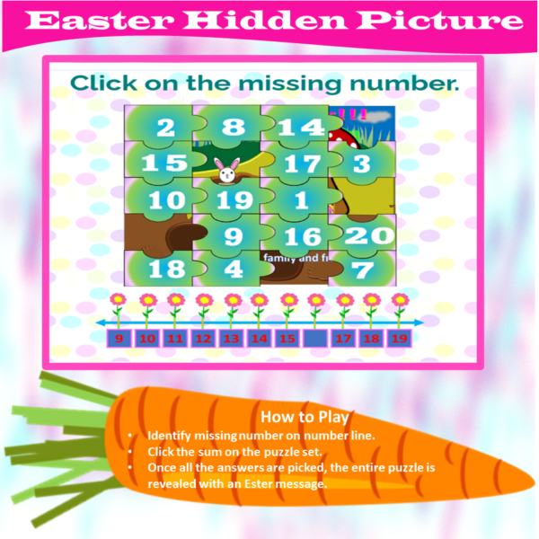 Easter Subitizing with Number Line Hidden Picture Number Sense 1-20 ...