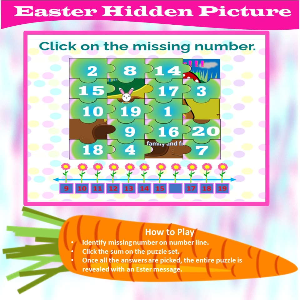 Easter Subitizing with Number Line Hidden Picture Number Sense 1-20 ...