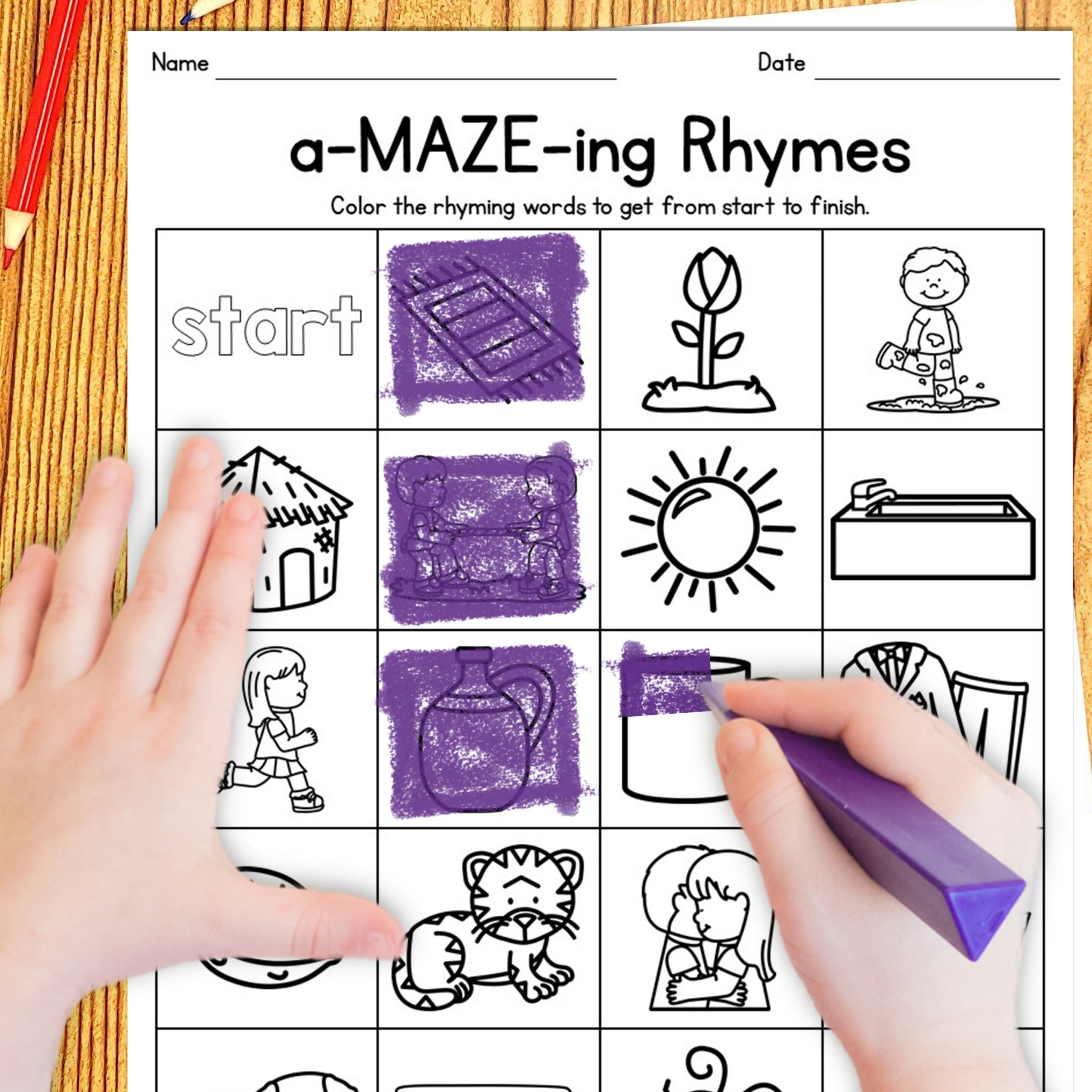 Rhyming Words Worksheets with Pictures | Made By Teachers
