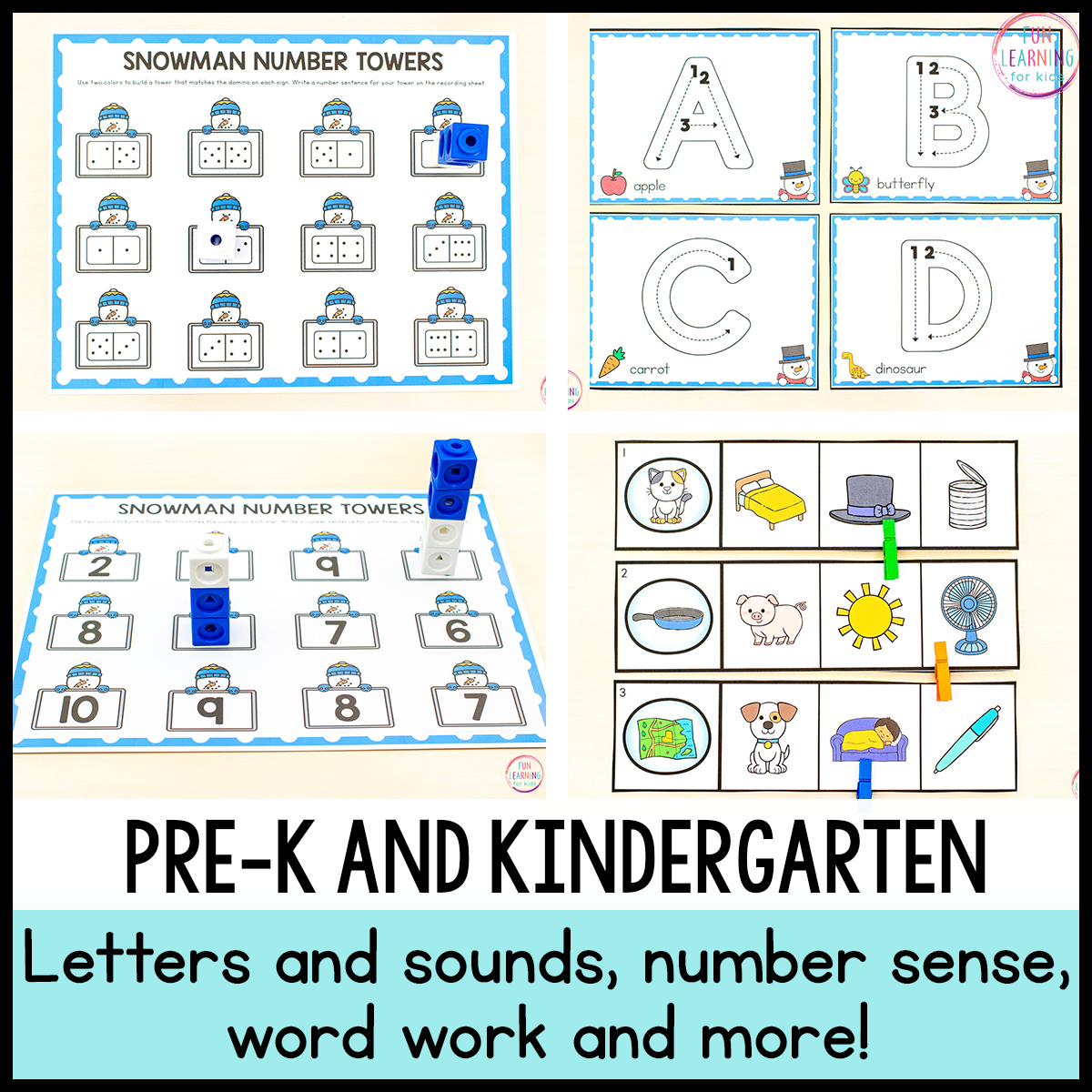 Snowman Theme Math & Literacy Centers for Preschool, Pre-K ...