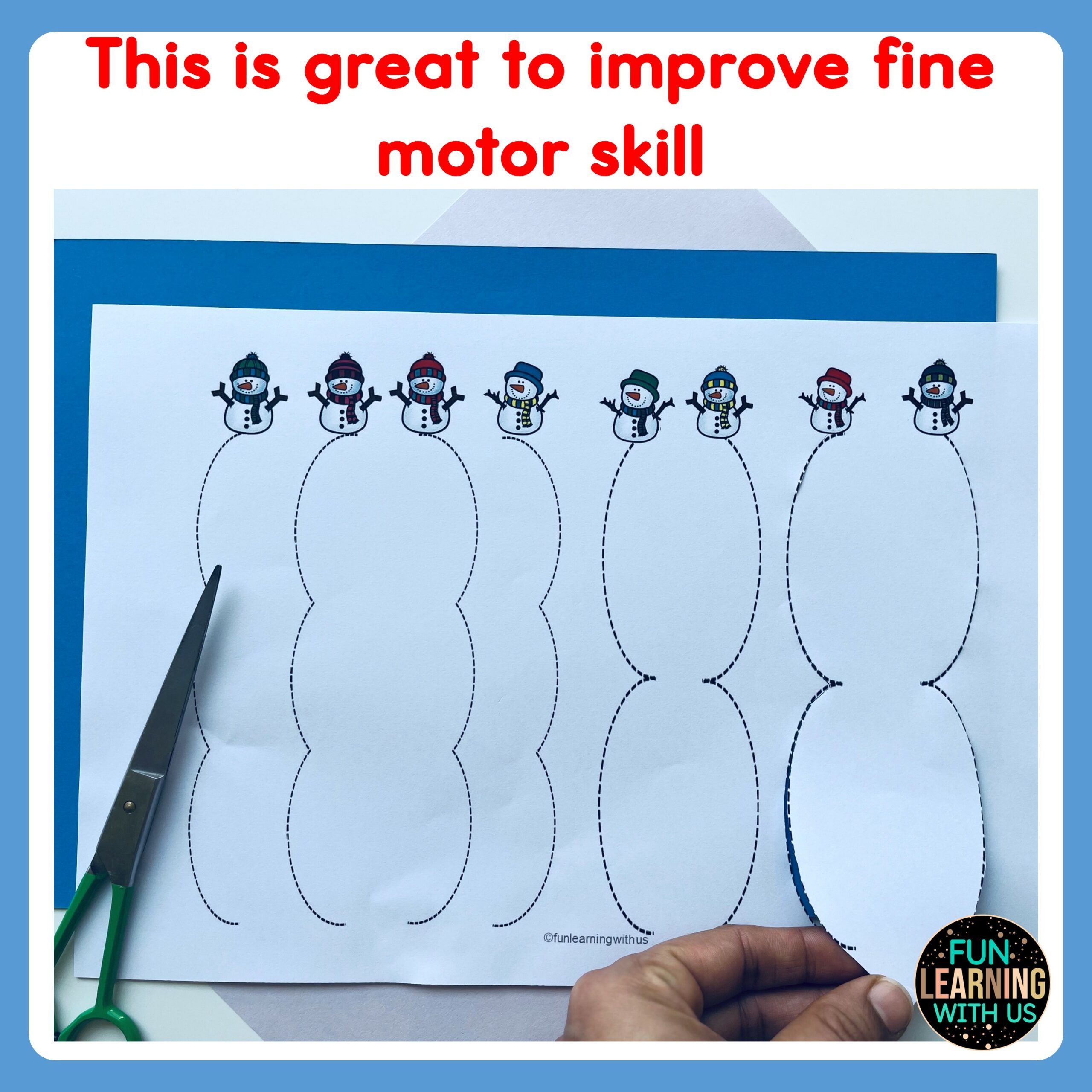 Winter Cutting Scissors Skill Practice | Winter Fine Motor Activity ...