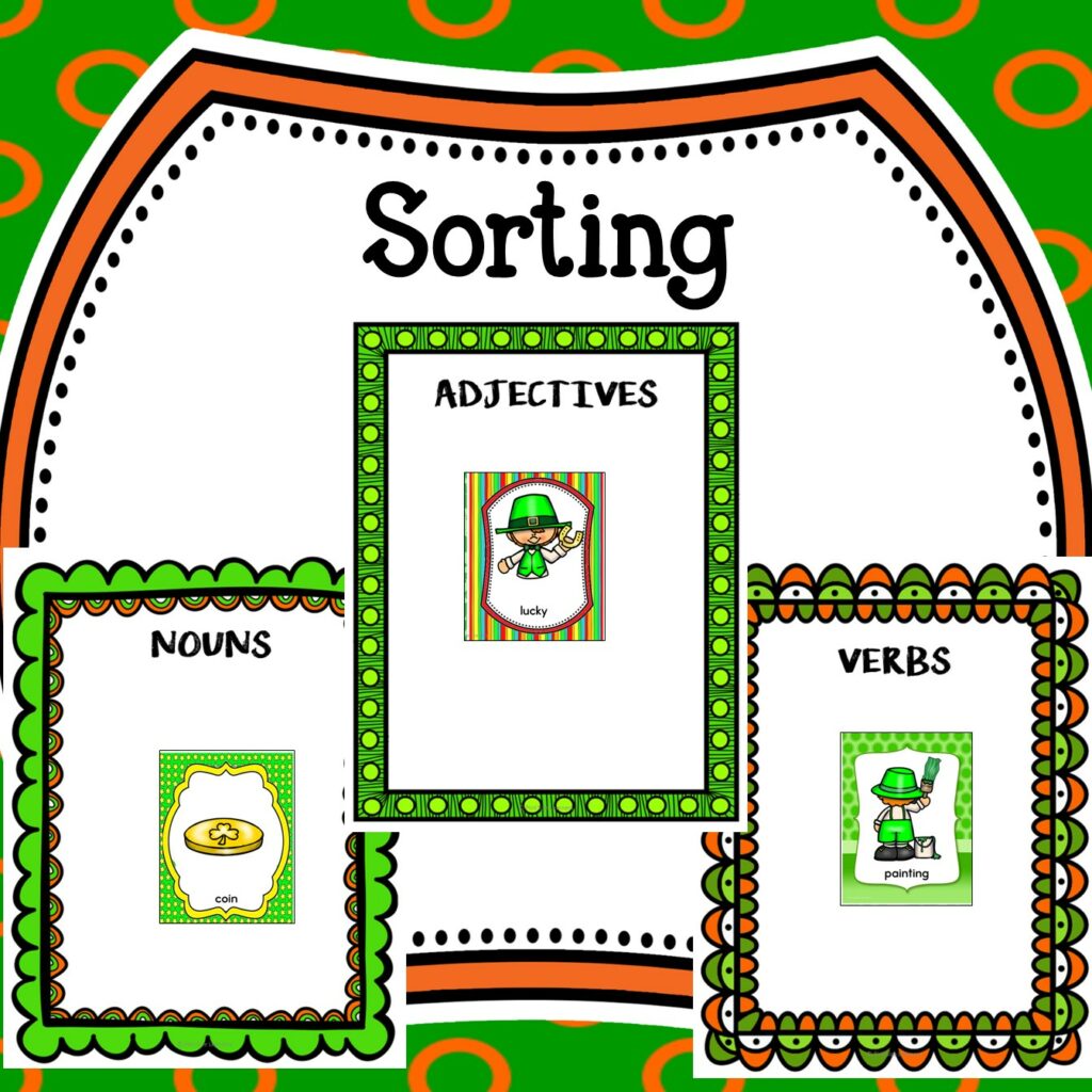 Nouns Verbs Adjectives | St. Patrick’s Day Center | Worksheets | March ...